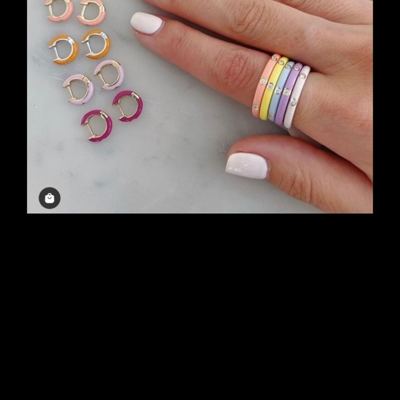 BaubleBar | Jewelry | Pair Of Enamel Stacking Rings 925 Sterling | Poshmark